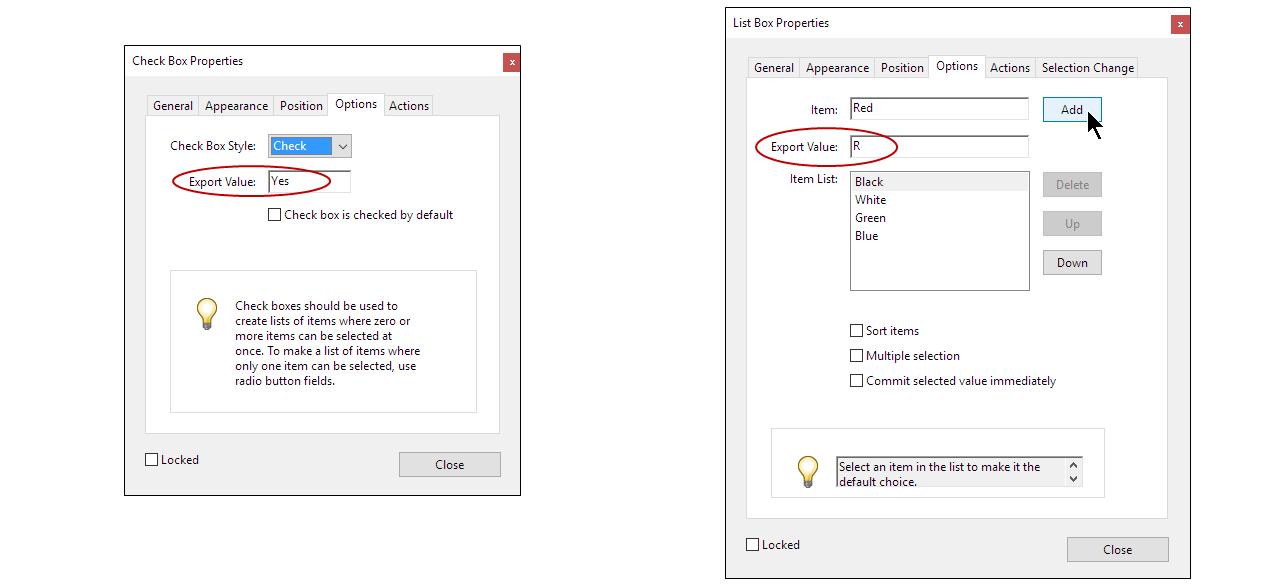 Using PDF Checkboxes Radio Buttons And List Boxes